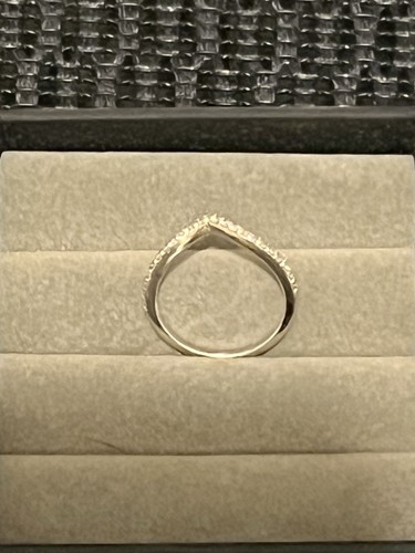 14k White Gold 23 Diamond Pavé Chevron Ring | eBay