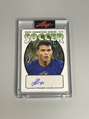 Thiago Silva 2022 Leaf Signature Series 1/1 Peacock Pattern Auto ...