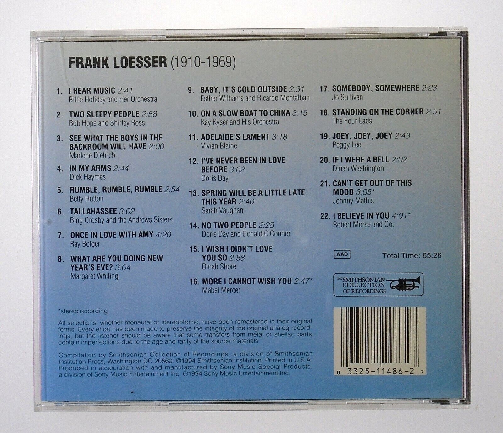 American Songbook Series- Frank Loesser (CD) V.G | eBay