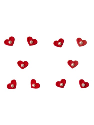 Croc Charms Red Heart Velvet Croc Charms With Pearls Shoe Charms 10 ...