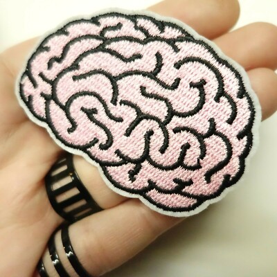 Pink Brain Patch Iron-On/Sew-On Embroidered Applique, Punk Goth Alt | eBay