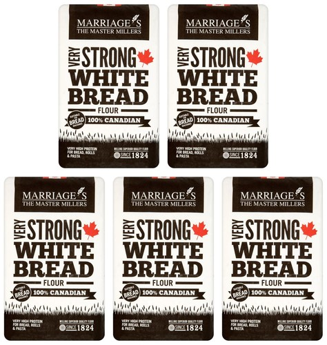 Marriages Canadian VERY Strong White Bread Flour, 1.5kg (Pack of 5 ...