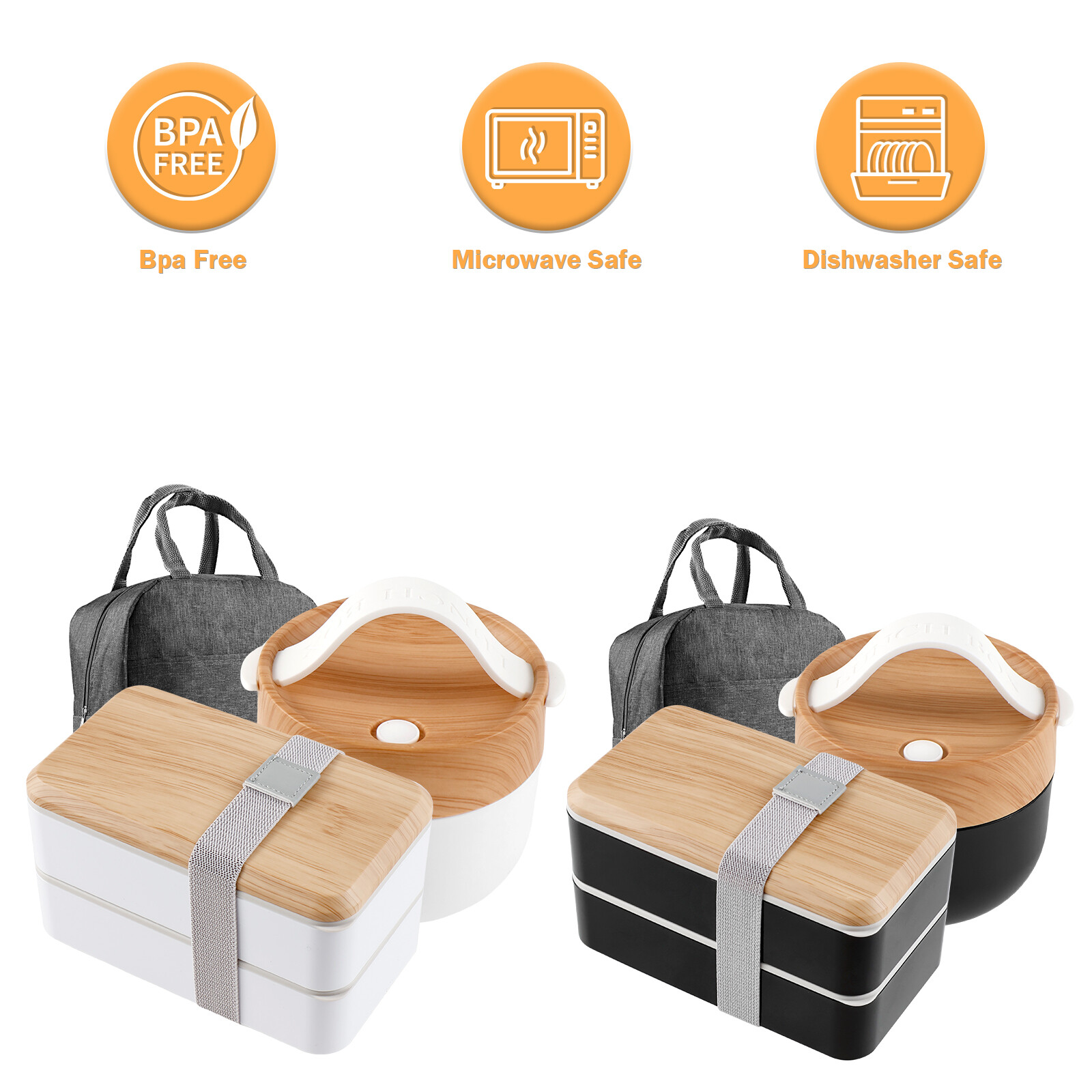 Bento Box 2 Layer Stackable Leak-Proof Japanese Bento Box with Spoon ...