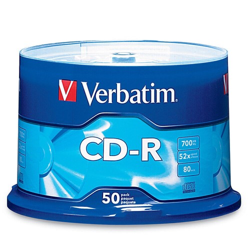 Verbatim CD-R 700MB 52x Recordable Disc - Pack of 50 7445052123179 | eBay