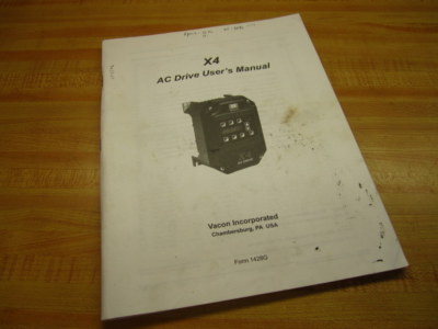 Vacon 1428G X4 AC Drive User's Manual | eBay