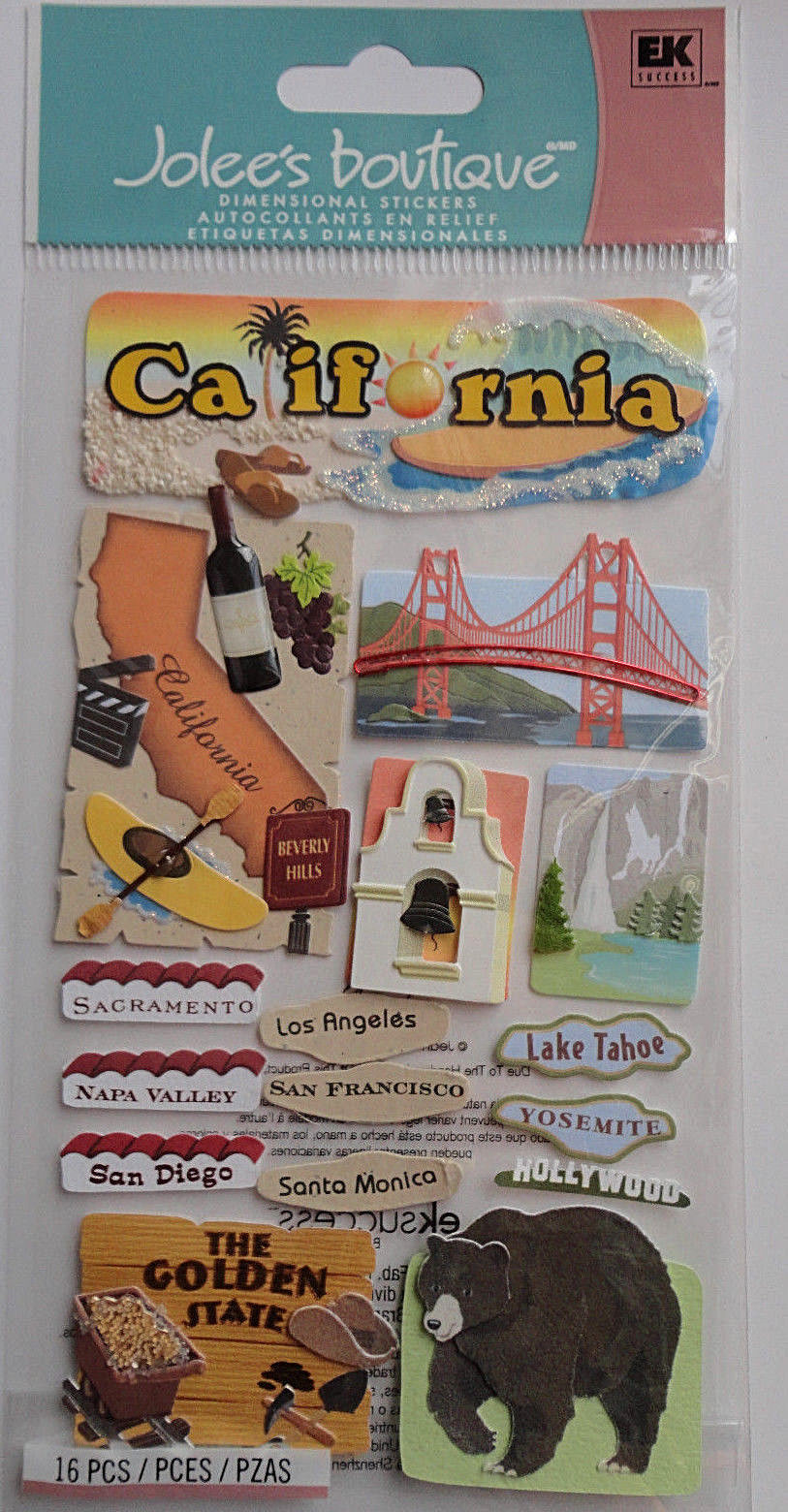 California Scrapbook Sticker Sheet | eBay