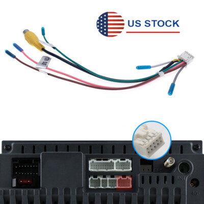 10 Pin Rear View Backup Camera Cable Adapter RCA For Android Car Stereo ...