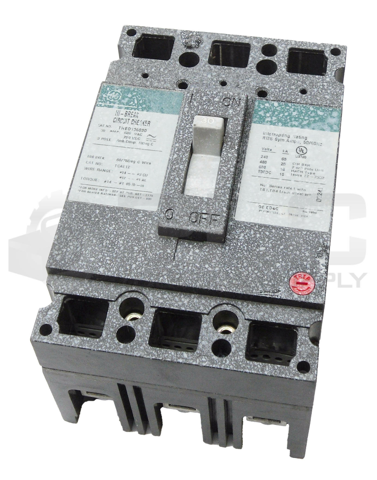 GENERAL ELECTRIC THED136030 CIRCUIT BREAKER 30A 600VAC 250VDC 3 POLE | eBay