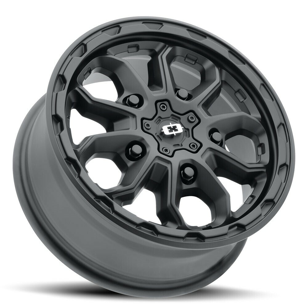 Set 4 16" Vision Satin Black 410 Korupt 16x6.5 5x130 Wheels 45mm Rims ...