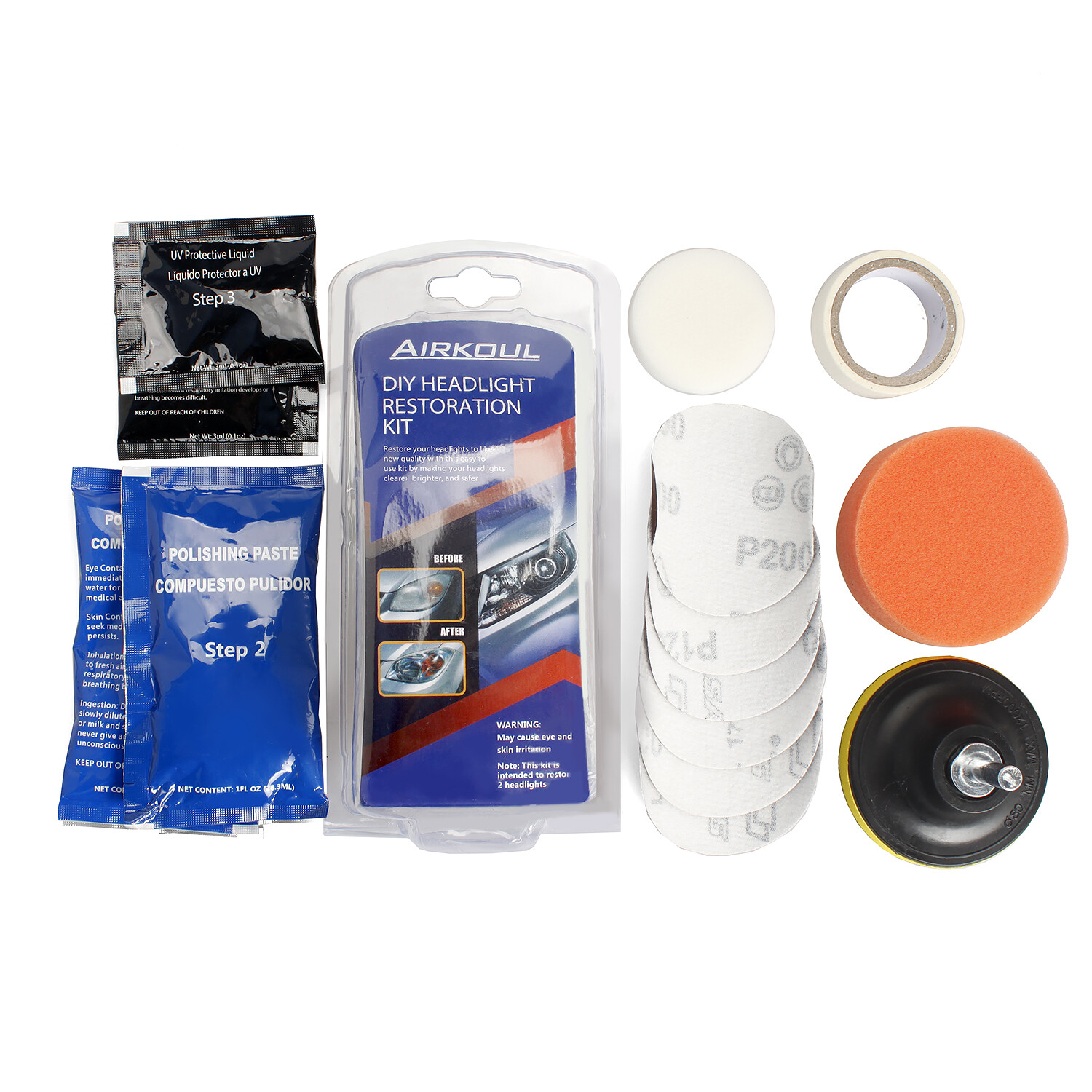 Car Headlight Lens Restoration Repair Kit Polishing Cleaner Cleaning ...