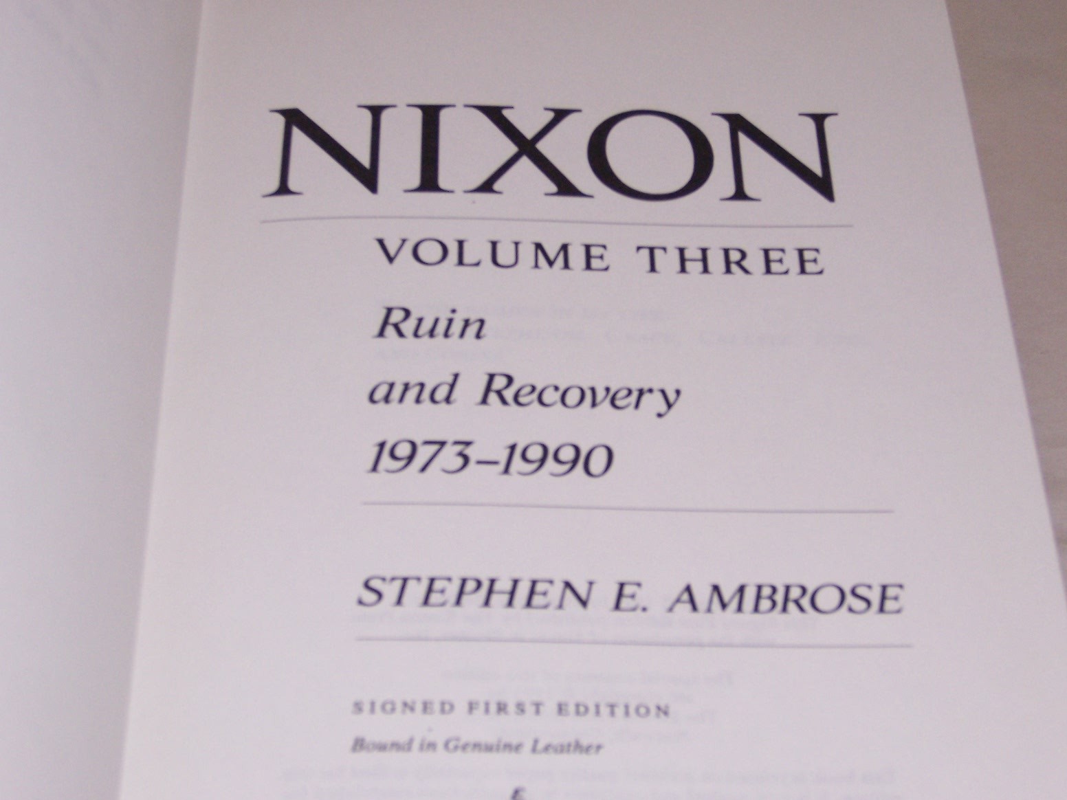 easton press SIGNED FIRST ED. NIXON Ruin Recovery 1973-1990 Stephen ...