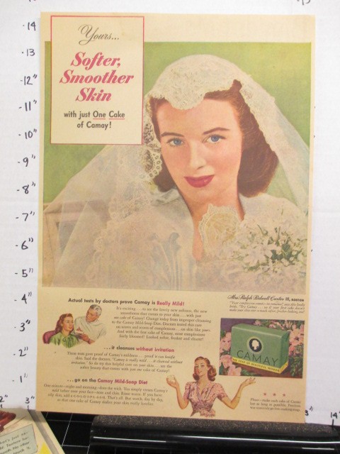 newspaper ad 1945 CAMAY soap bride Ralph Bidwell Carter WWII American ...