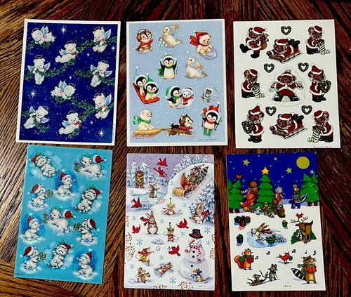 ️Vintage Sticker Lot Christmas 6 Sheets AGC,Gibson Hallmark, Etc ️ | eBay