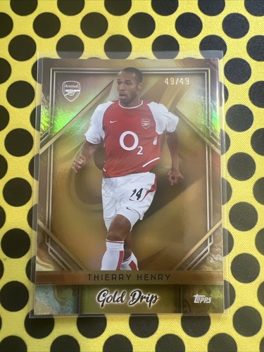 Thierry Henry Gold Drip TOPPS Arsenal Team Set 2023/24 49/49= 1/1 ...