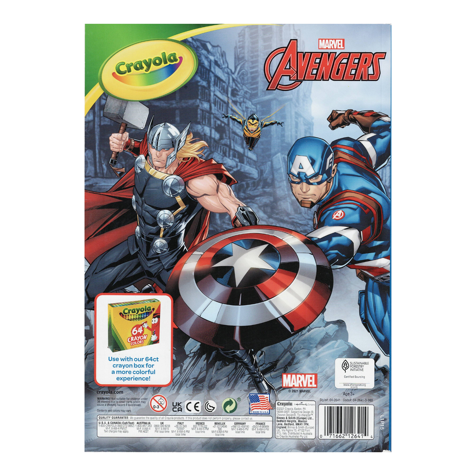 Marvel Avengers Crayola Coloring Kids Book 96 pages + 30 stickers | eBay