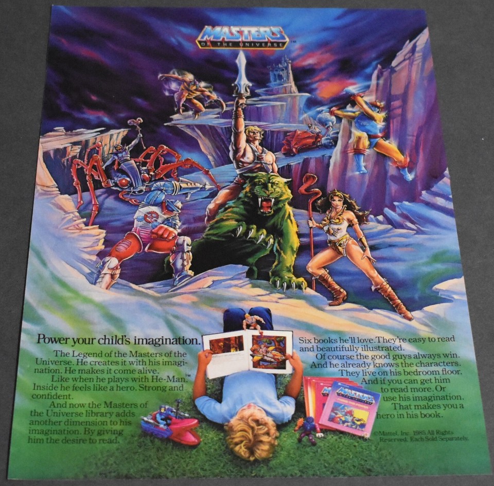 1985 Print Ad Masters of the Universe He-Man Books Mattel Boy ...
