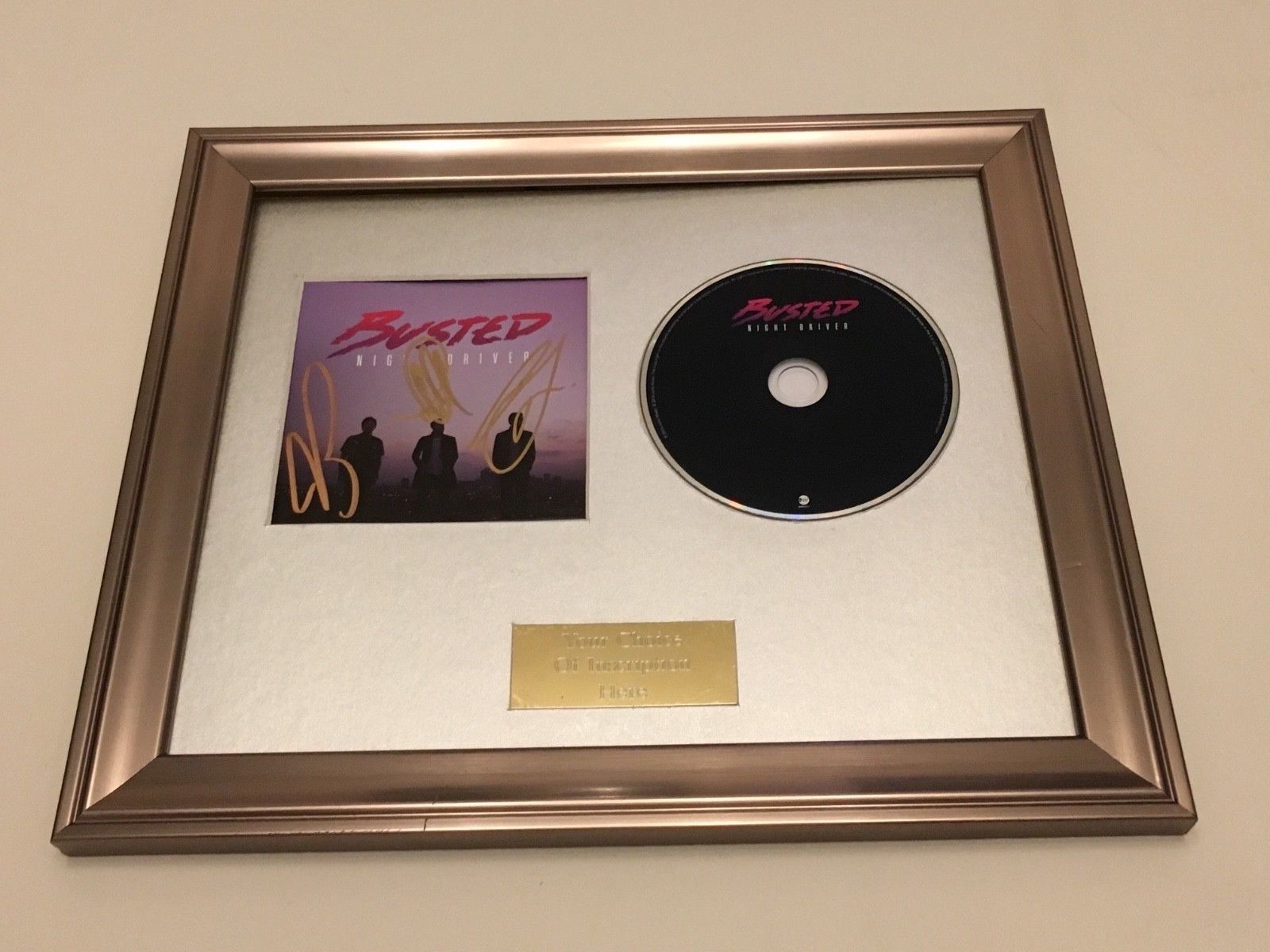 PERSONALLY SIGNED/AUTOGRAPHED BUSTED - NIGHT DRIVER FRAMED CD ...