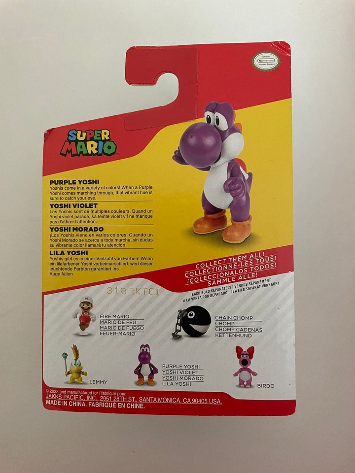 PURPLE YOSHI Super Mario Jakks Pacific 2.5" Figure Toy NEW Mario Bros ...