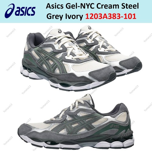 Asics Gel-NYC Cream Steel Grey Ivory 1203A383-101 Men's Size | eBay