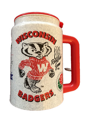 Vintage Wisconsin Badgers 1994 Rose Bowl Mug Coffee Cup Hardees ...