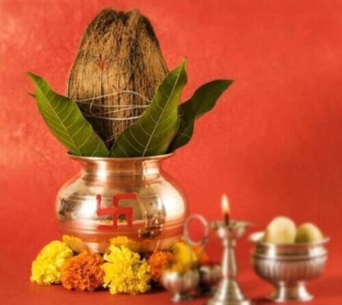 2X Pure Copper Small Kalash Lota for Temple & Pooja Home Office Diwali ...