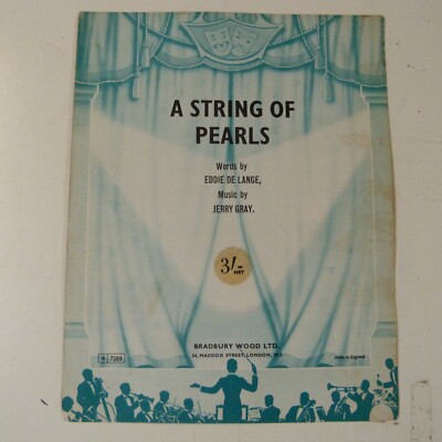 song sheet A STRING OF PEARLS Eddie de Lange, Jerry Gray | eBay UK