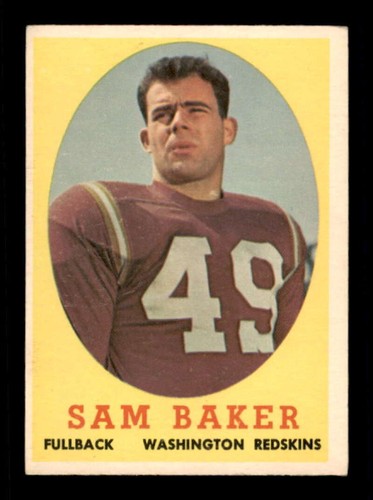 1958 Topps #34 Sam Baker VG/VGEX Redskins 563394 | eBay