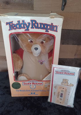 Vtg Teddy Ruxpin Animated Talking Bear 1985 Worlds of Wonder Sound ...