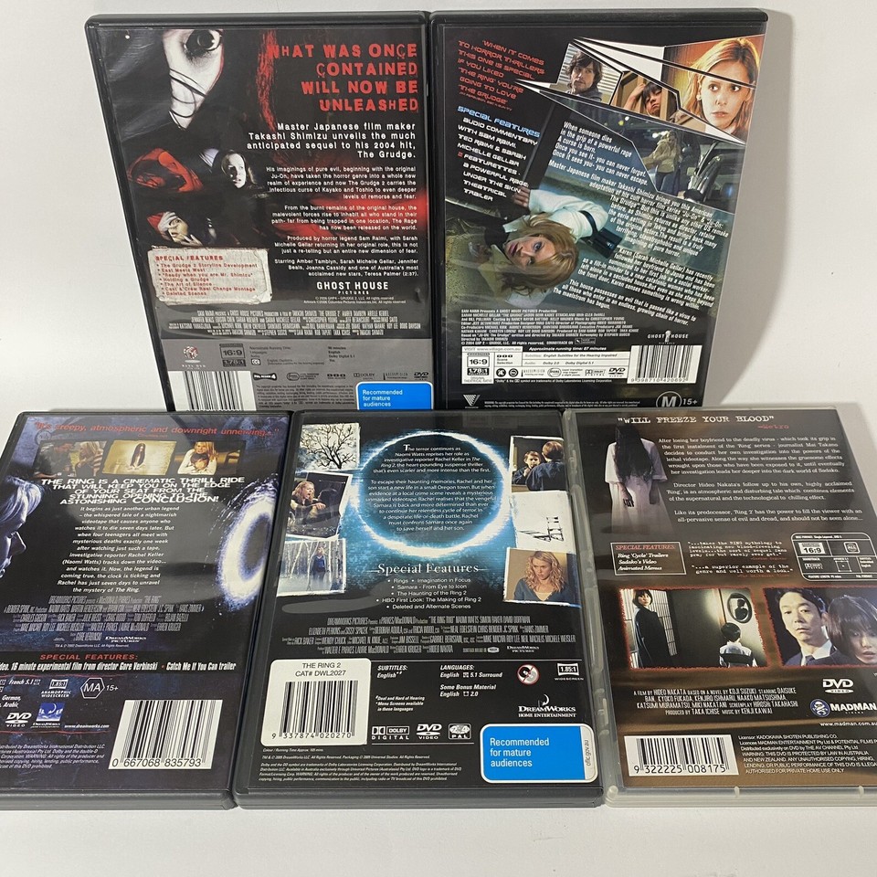 The Ring & The Grudge DVD Horror Bundle x 5 Movie Collection, Region 4 ...