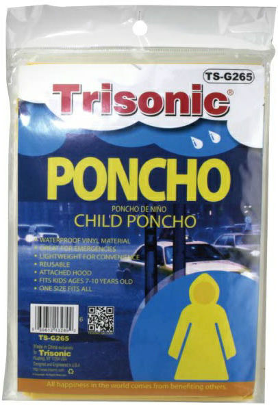 Trisonic Children's Yellow Rain Poncho | eBay