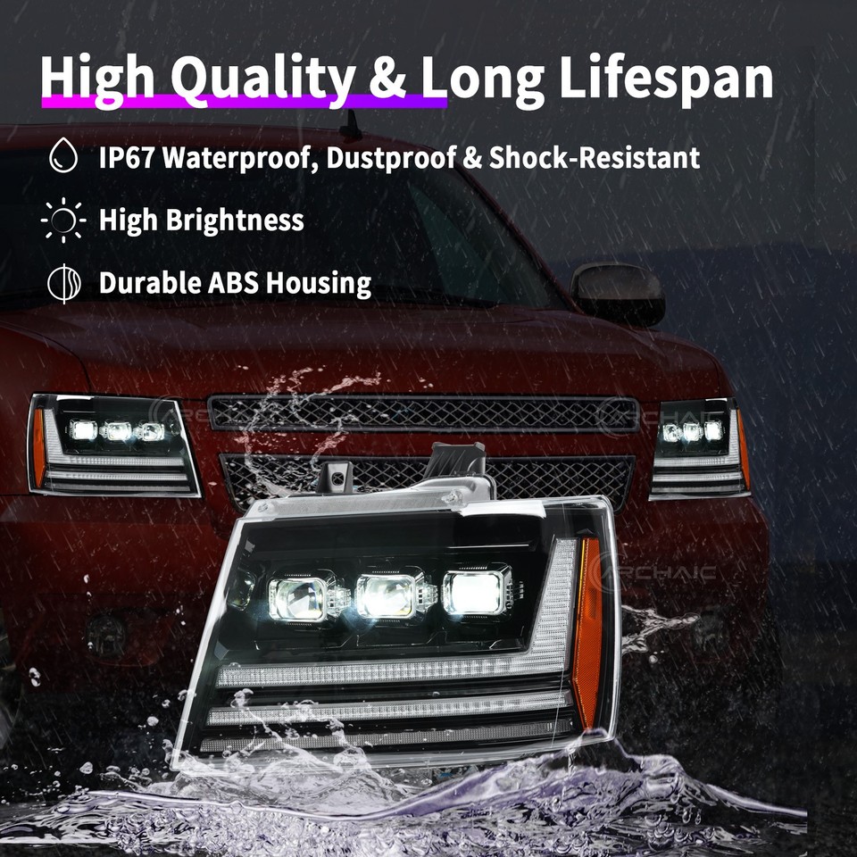 LED Headlights for 2007-2014 Chevy Tahoe Suburban Avalanche,w/Startup ...