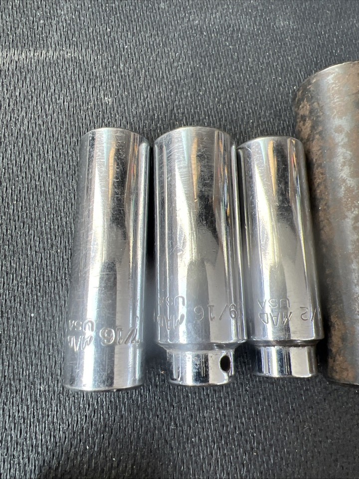 Mac 30 Pcs Mixed Sockets Lot 1/4 3/8 Impact Chrome SAE Metric. Nice Lot ...