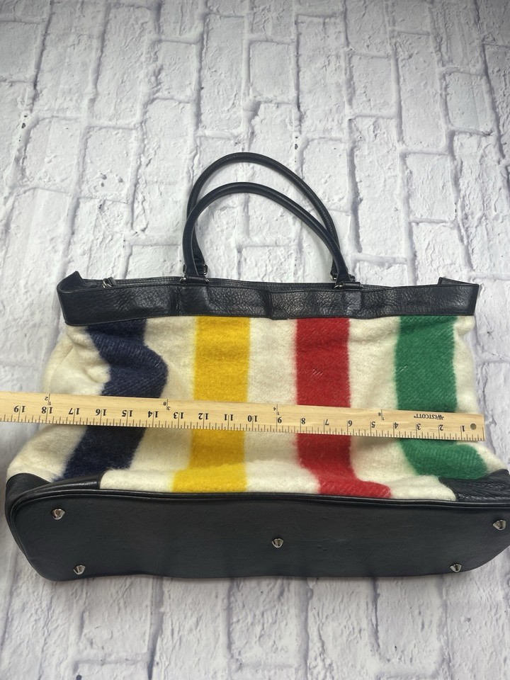 Hudson Bay HBC Striped 100% Wool Bag W Dust Bag Limited Edition Very ...