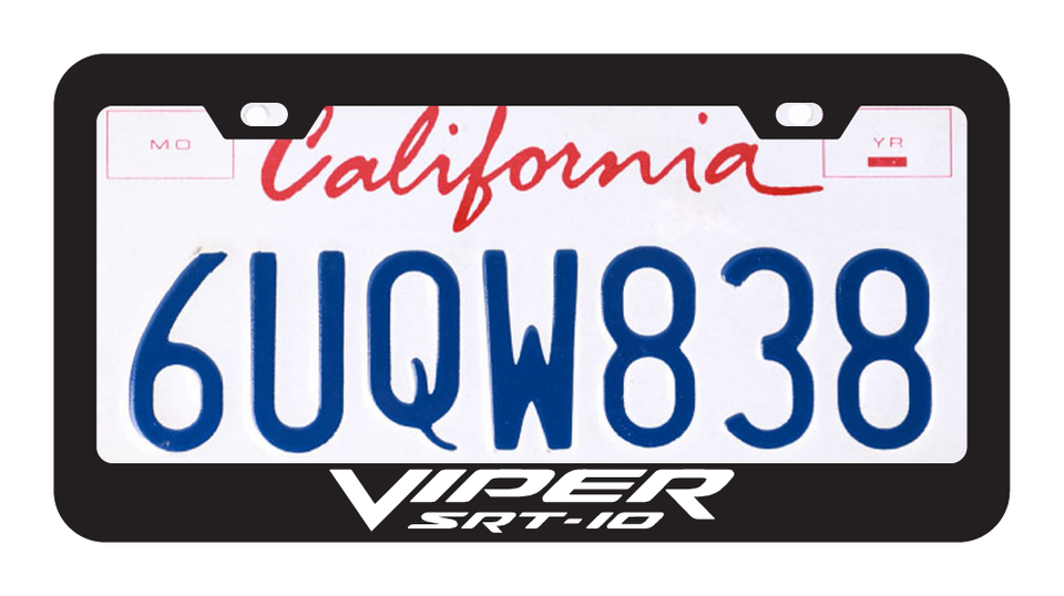 Viper SRT 10 License Plate Frame | Black Metal | Street Racing American ...