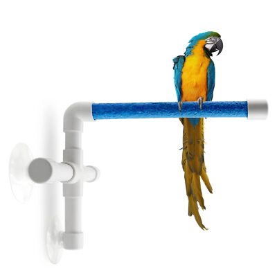 Wall Hanging Bird Parrot Stand Perch with Suction Cup for Shower Window ...