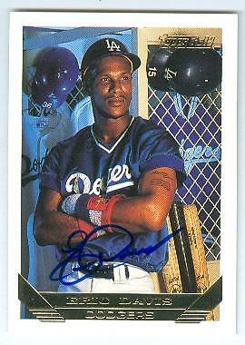 Eric Davis autographed baseball card (Los Angeles Dodgers) 1993 Topps ...