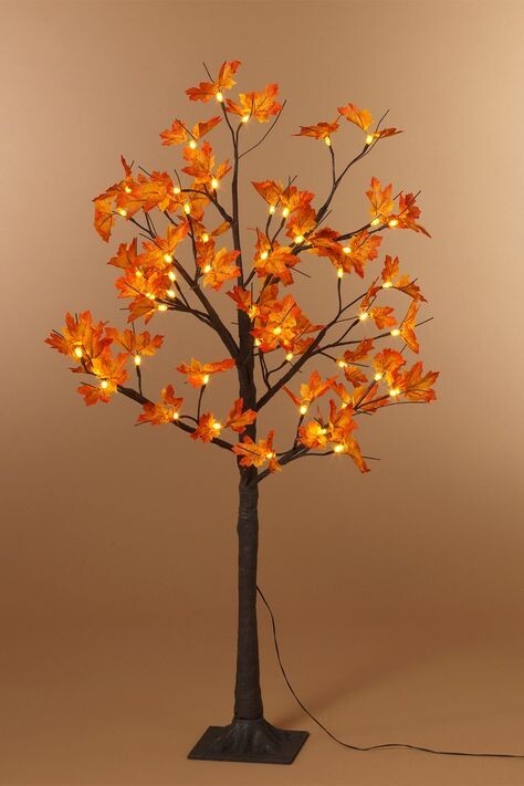 Festive Autumn Halloween Thanksgiving 4' Electric Maple Leaf Light Up ...