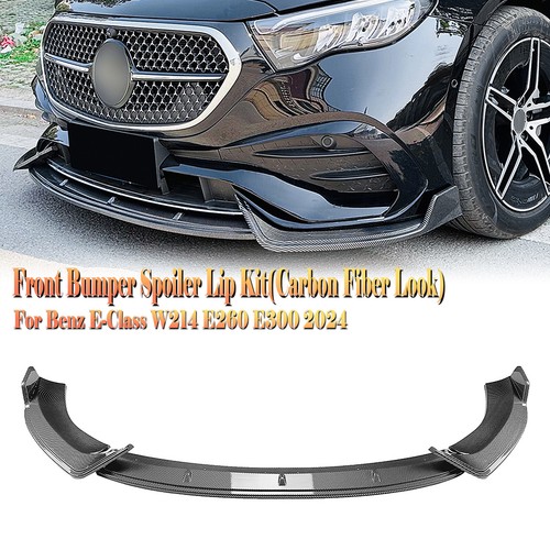 Front Bumper Spoiler Lip For Benz E Class W214 2024+ E260 Carbon Fiber Look zo | eBay