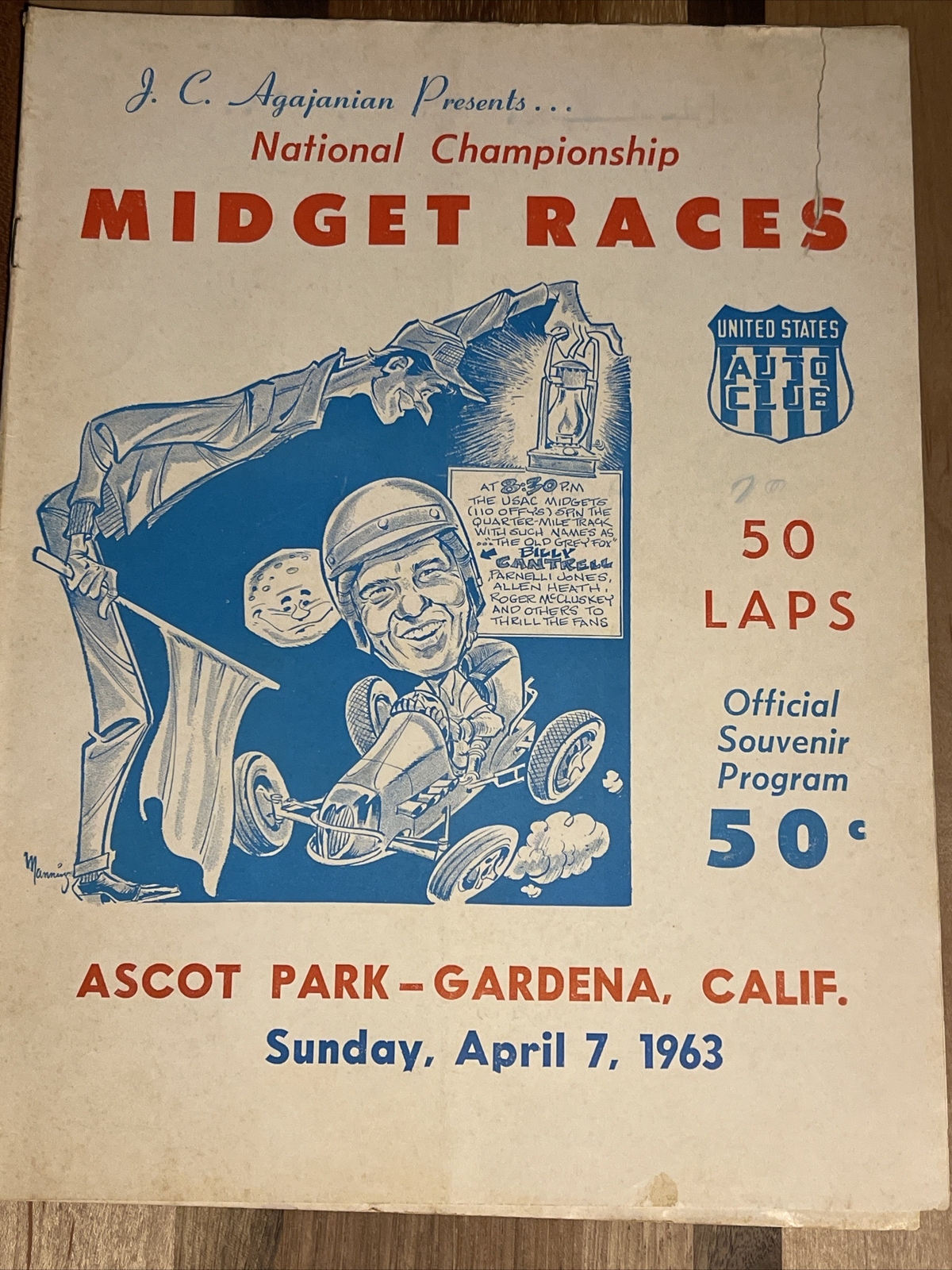 1963 USAC Midget Race Program, Gardena CA, Billy Cantrell Cover | eBay