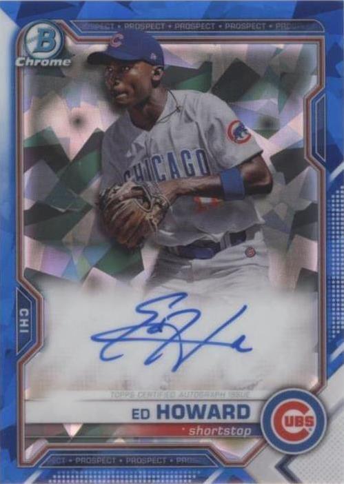 2021 Bowman Sapphire Edition - Chrome Prospects Autograph Ed Howard # ...