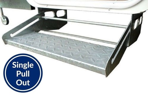LARGE GALVENISED SINGLE PULL OUT STEP FOR CARAVAN TRUCK OR VAN | eBay