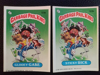 1986 Topps 3rd Series Garbage Pail Kids 123a 123b Glooey Gabe Sticky ...
