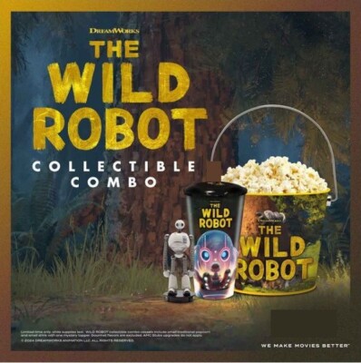 AMC Wild Robot movie Popcorn Tin and Cup | eBay