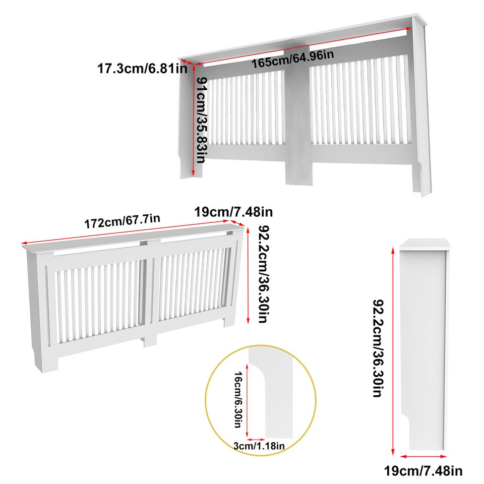 Modern Radiator Cover Extra Large Barrier Fence Heater Cabinet Shelf ...