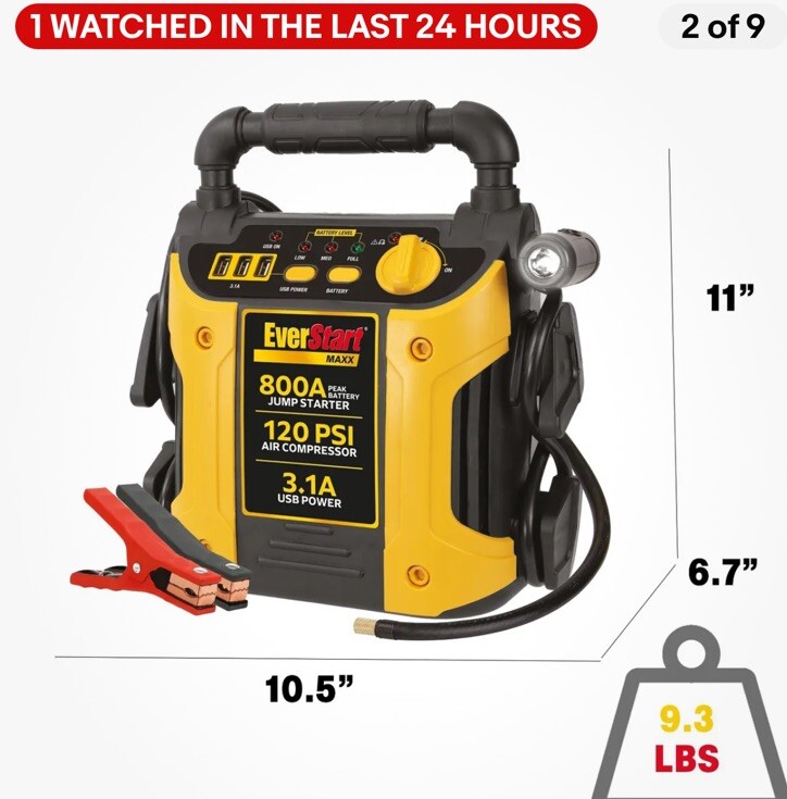 Portable Jump Starter Compressor Power Pack Car Battery Jumper Local ...