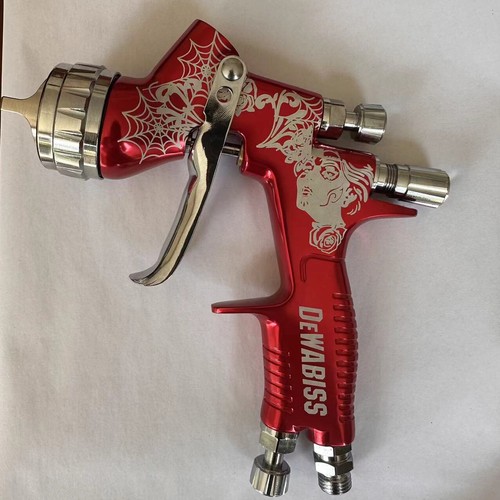 Red for Devilbiss HVLP TE20 1.3 Mm 600 Ml Cup Paint Gun Gravity Spray ...