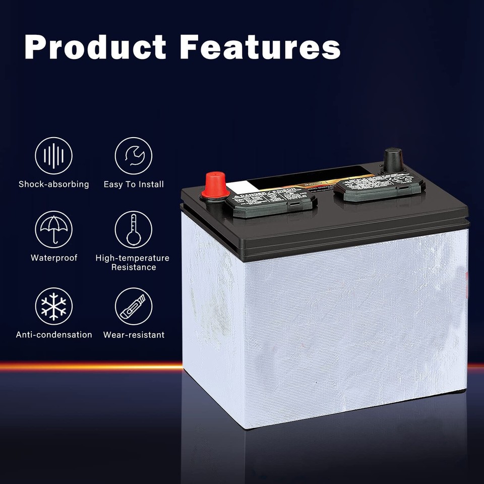 40*7'' Truck Car RV Battery Insulation Wrap Kit Fit Top And Side Mount ...