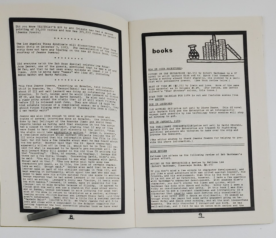 1983 Memphis TN Allies For Star Trek III Spock Com Con Fan Club Vintage ...