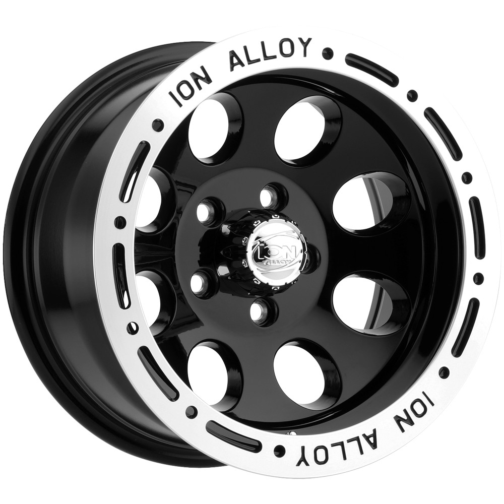 (Set of 4) Ion 174 15x8 5x4.75" -27mm Gloss Black Wheels Rims 15" Inch ...