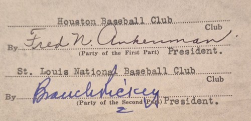 Branch Rickey Signed St.louis Assignment Contract Autograph 1926 | eBay